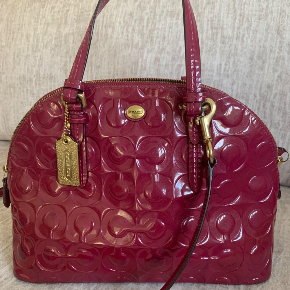 Coach Signature Crossbody/Handbag Fuchsia - Gem